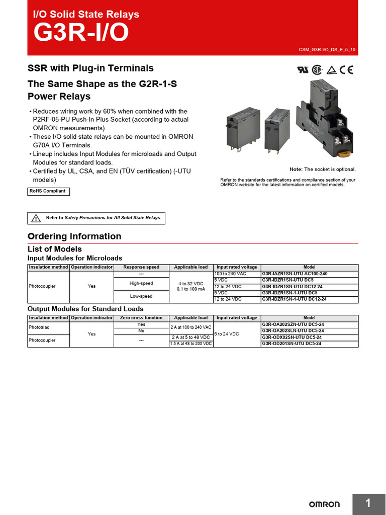 g3r-i o Solid State Relays Datasheet En | PDF | Alternating Current ...