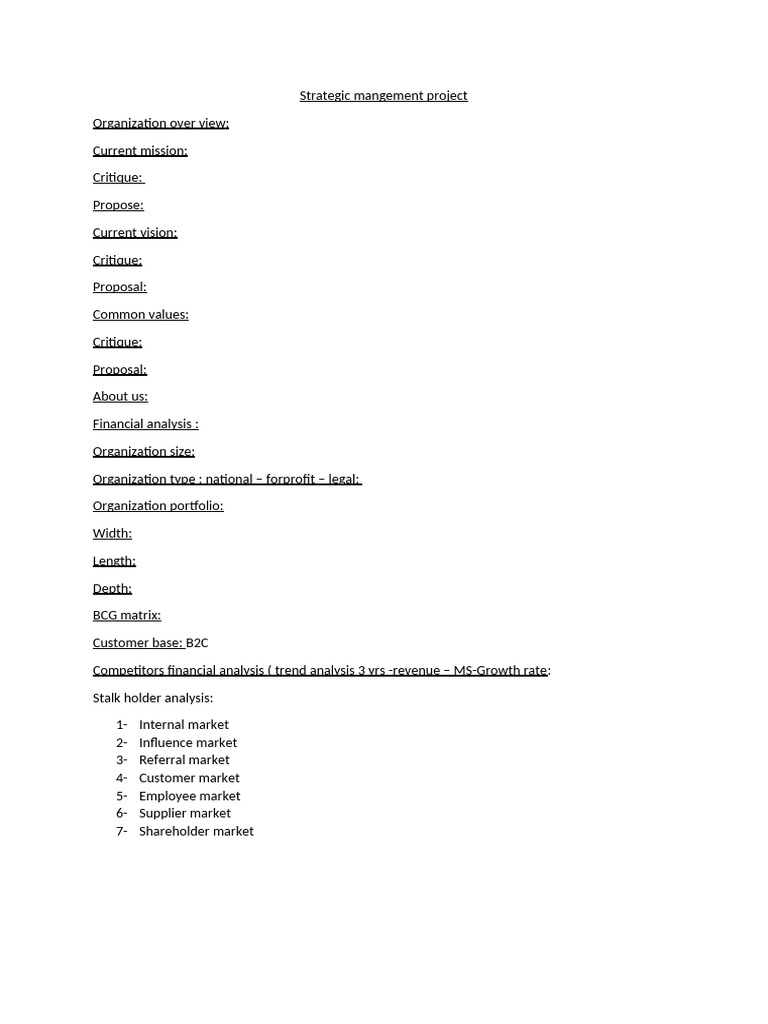 Strategic Management Analysis Overview | PDF