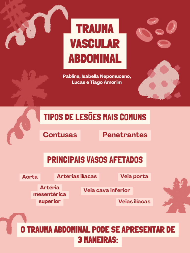 Trauma Vascular Abdominal: Diagnóstico e Tratamento | PDF | Veia ...