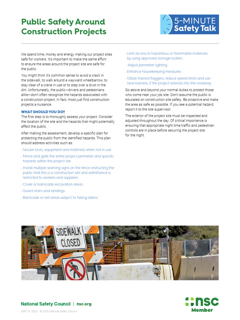 Public Safety Measures for Construction Sites | PDF | Safety