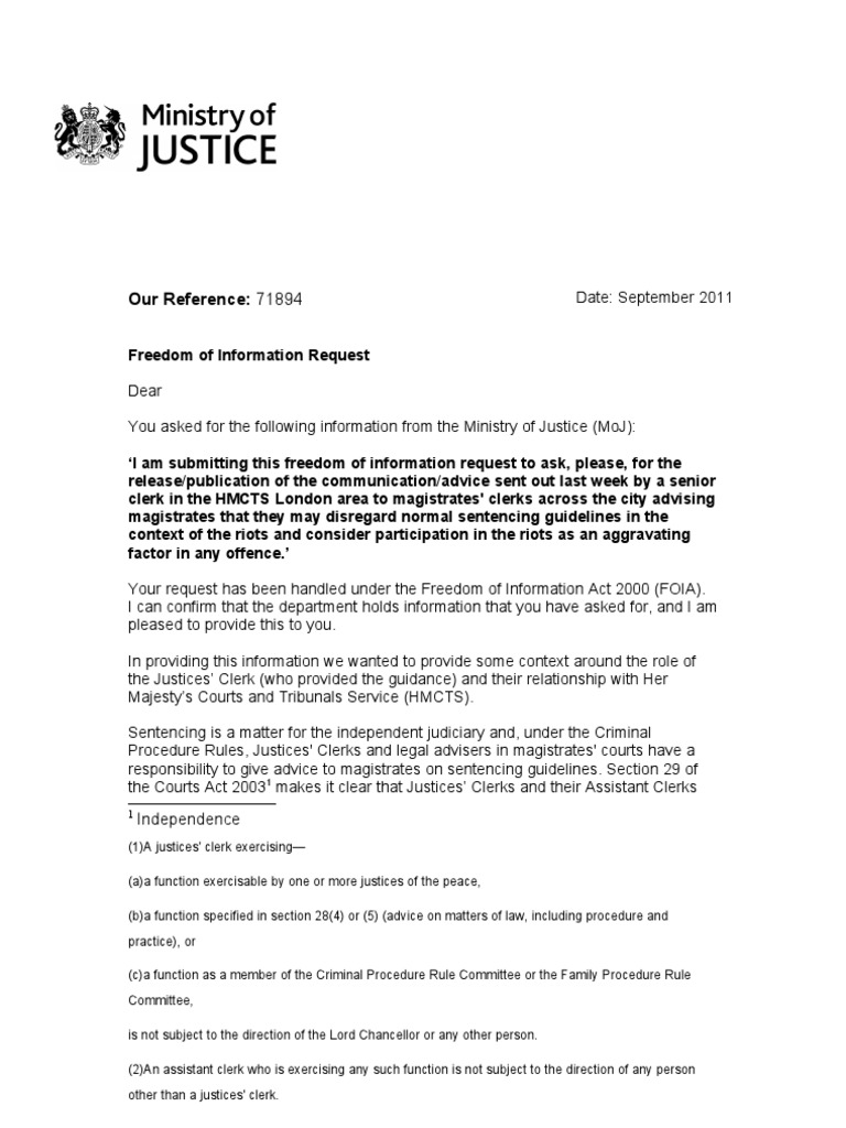 Magistrates Sentencing Guidance for 2011 London Riots | PDF ...