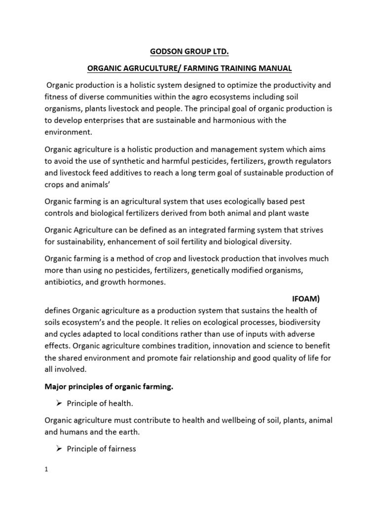 Organic Farming Training Manual | PDF | Organic Farming | Agriculture