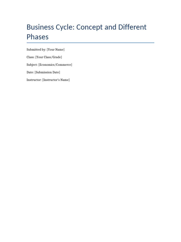 Business Cycle Project With Diagram | PDF | Recession | Business Cycle
