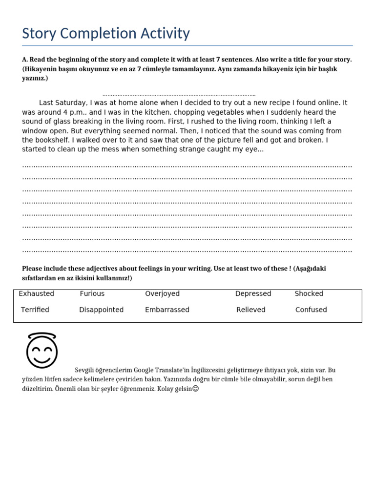 Story Completion Activity Guide | PDF