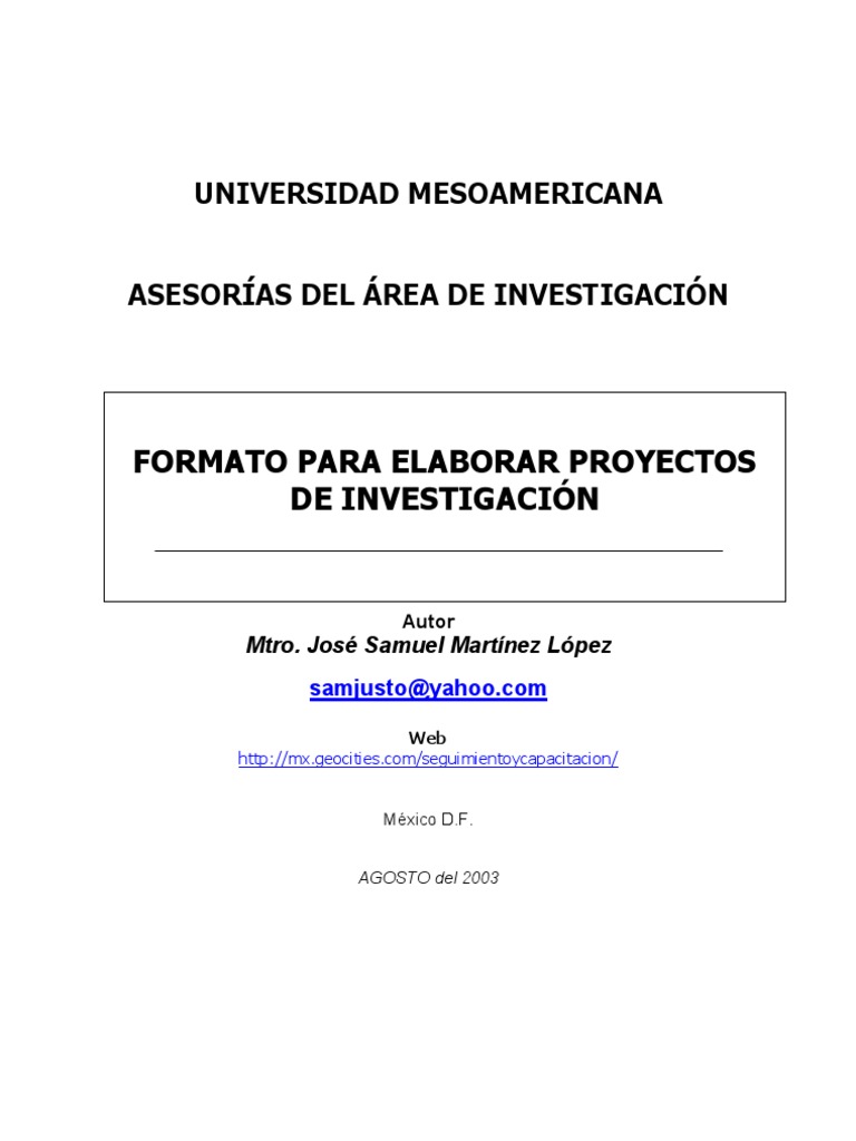 Formato Basico para Proyectos | PDF