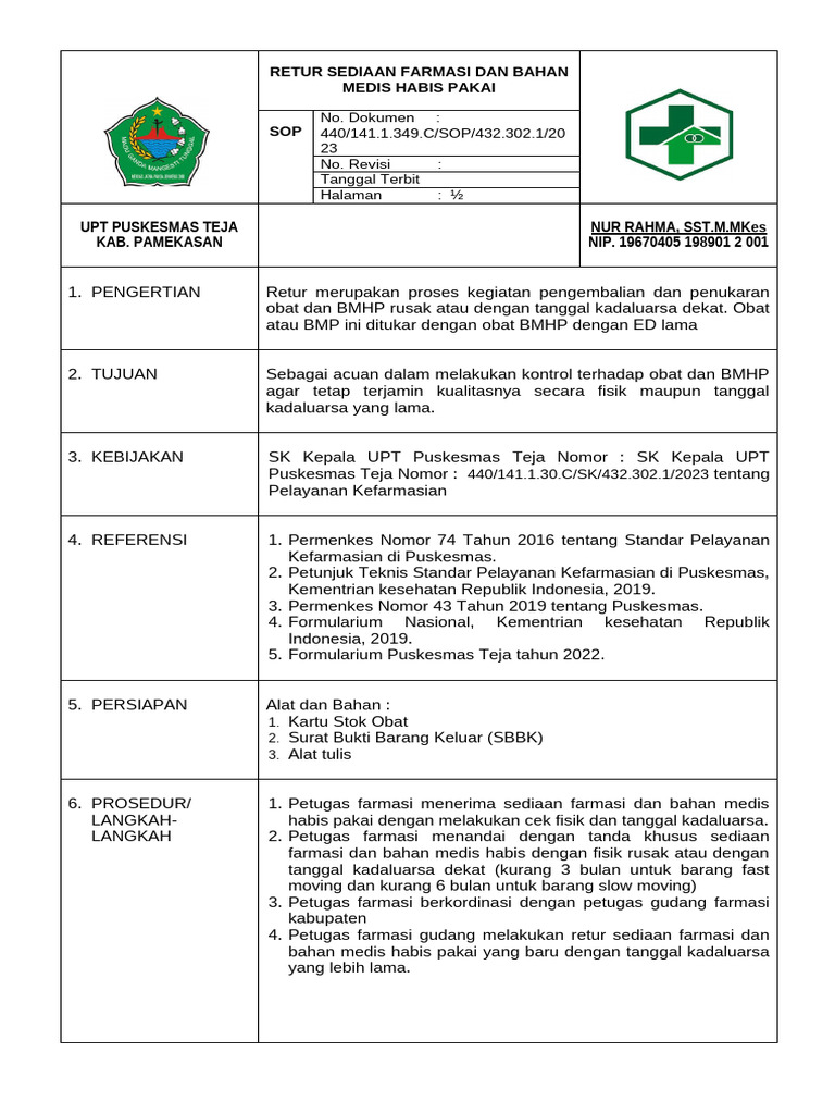 Baru FIX SOP Retur Pengembalian Barang | PDF