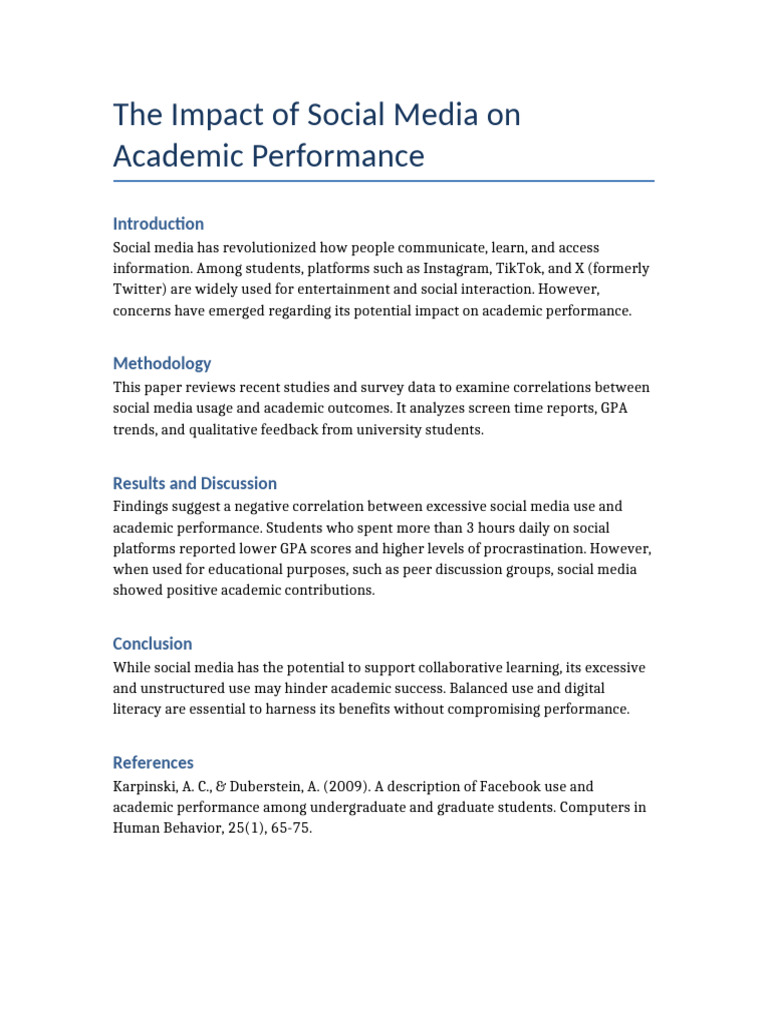 Social Media's Effect on Student Grades | PDF