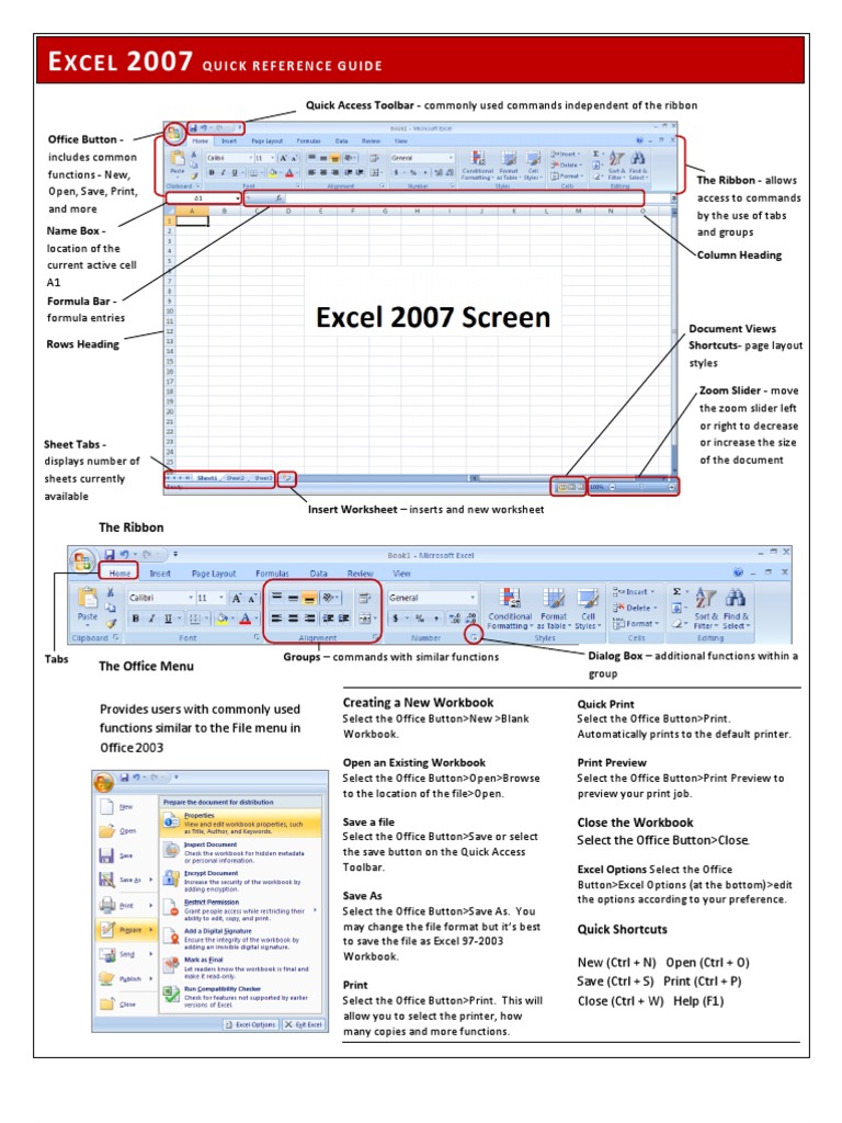 Quick Reference Guide: The Ribbon | PDF | Microsoft Excel | Arithmetic