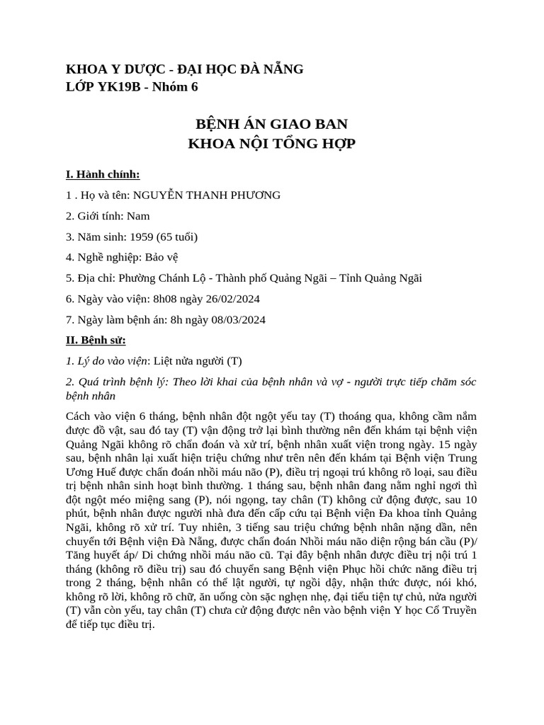 BA BTBT (YHCT) - Nhóm 6 | PDF