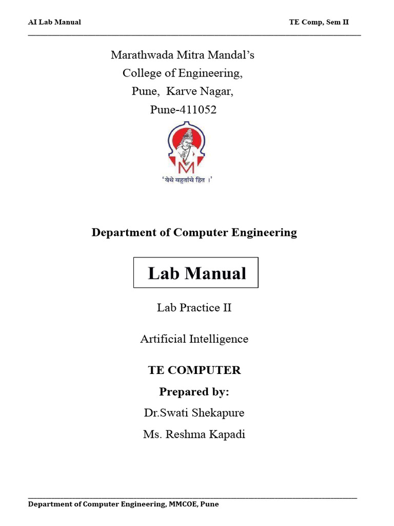 AI Lab Manual-24-25 | PDF | Artificial Intelligence | Intelligence (AI ...