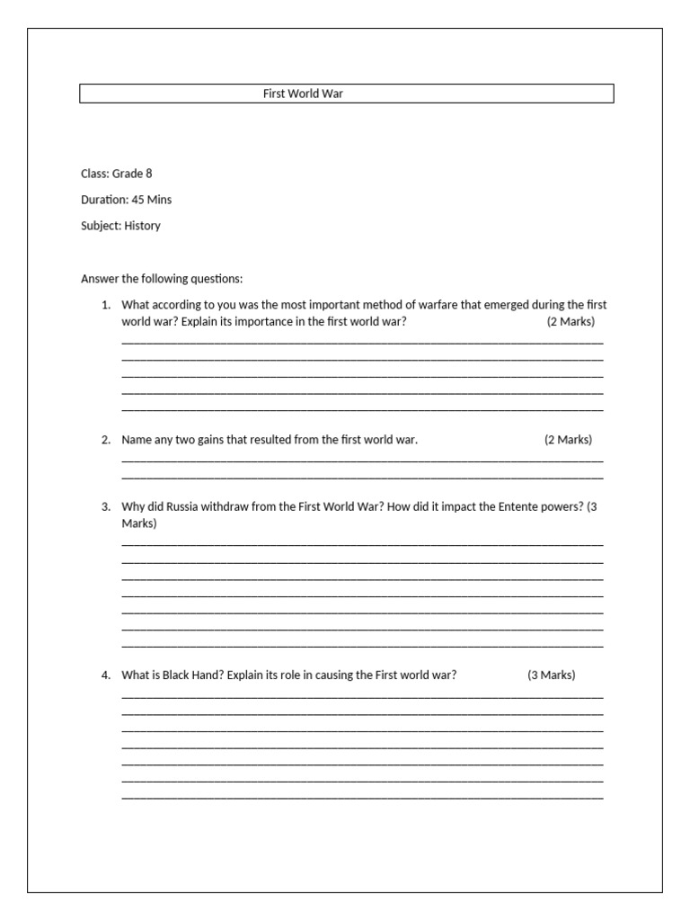 First World War | PDF