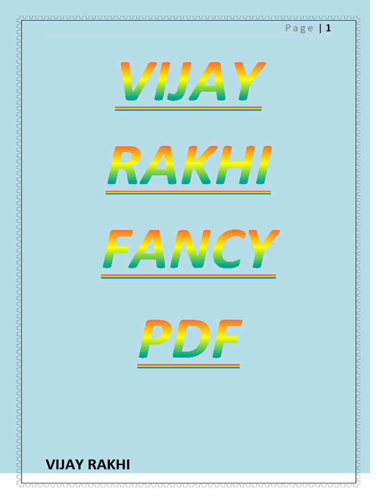 Vijay Rakhi Fancy | PDF
