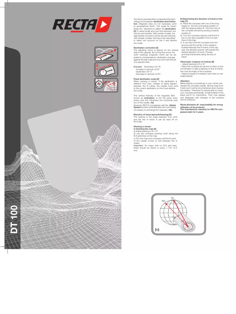 Manual Recta DT-100 (Español - 2 Páginas) | PDF | Compass ...