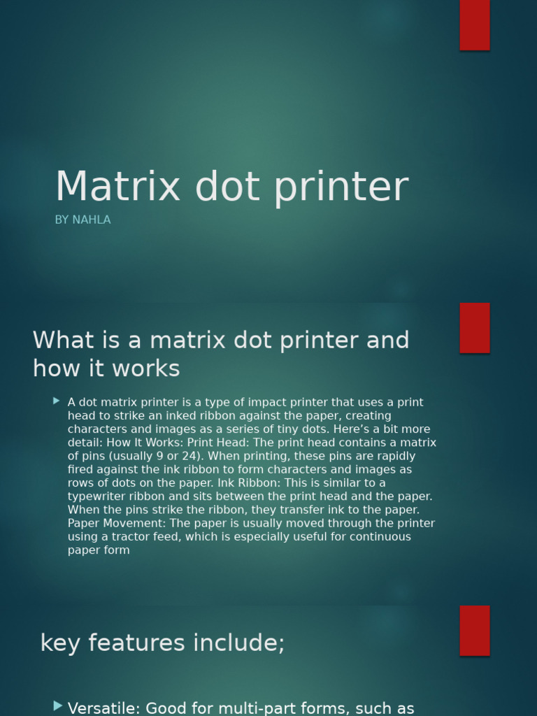 Overview of Dot Matrix Printers | PDF