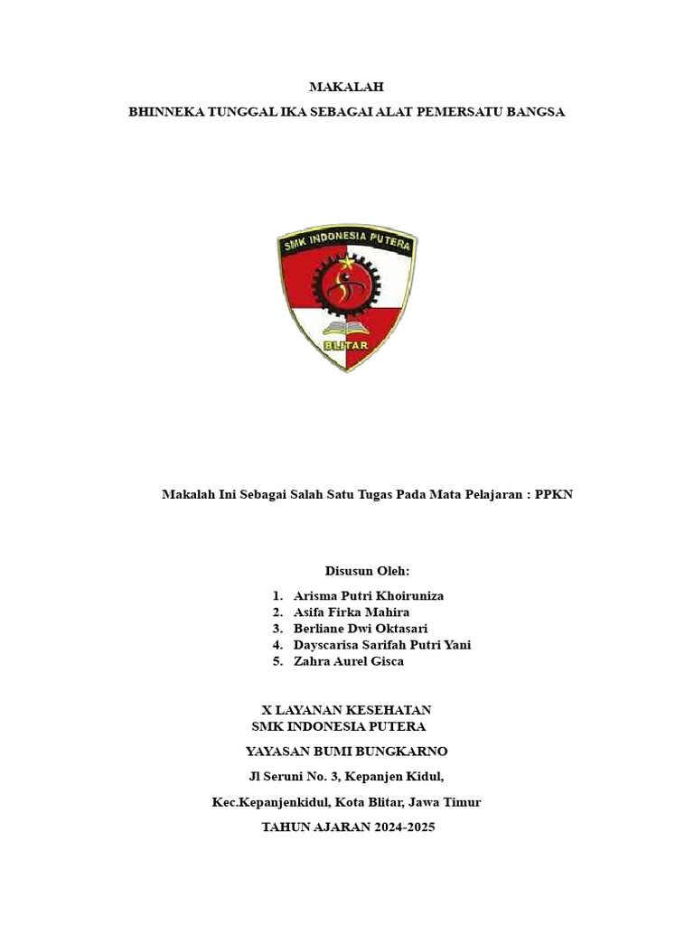 Makalah Bhineka Tunggal Ika Pak Dimas | PDF