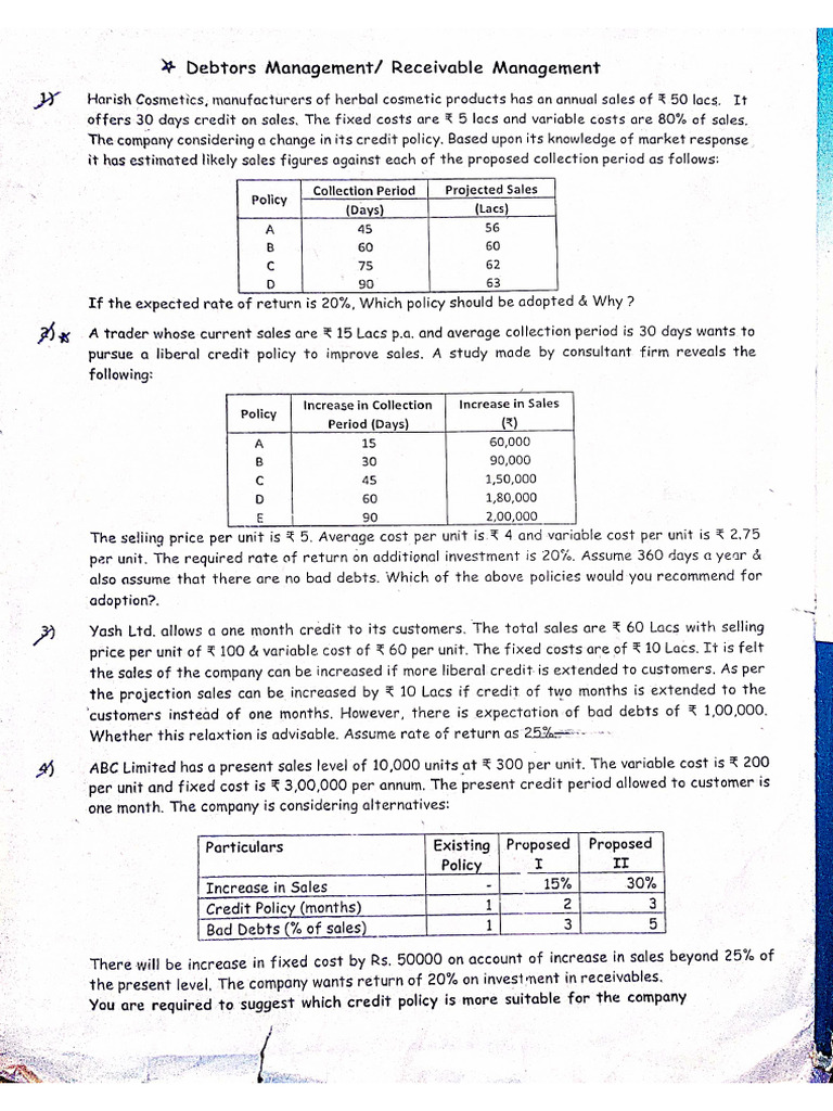 406 A Debtors Management | PDF