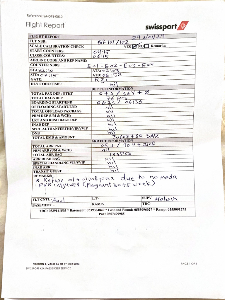 Flight Report GF103:104 | PDF