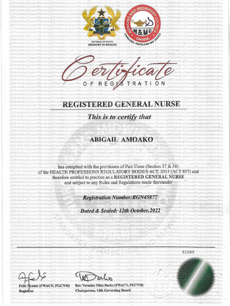 Nursig Certificate | PDF