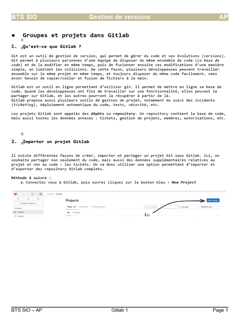 Gitlab Tutoriel 1 - Groupes et projets | PDF | Gestion de versions ...