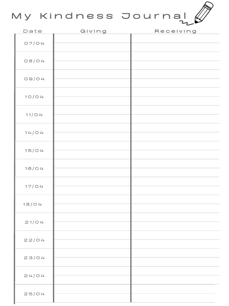 My Kindness Journal | PDF