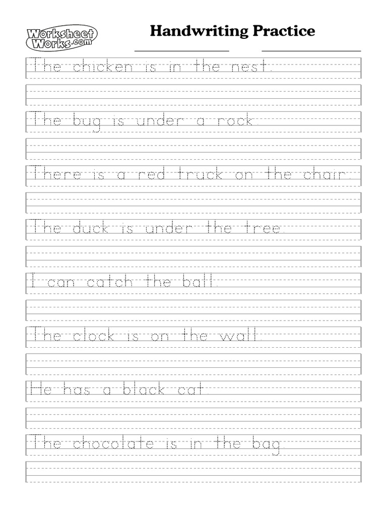 Handwriting Practice 1A | PDF