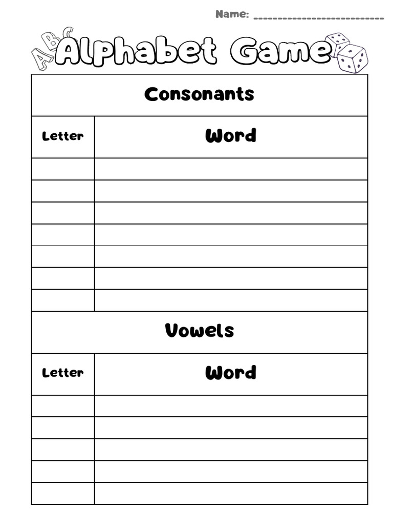 Alphabet Game | PDF