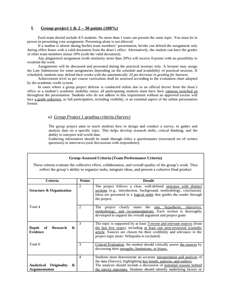 Group Project Grading Criteria | PDF | Survey Methodology | Methodology