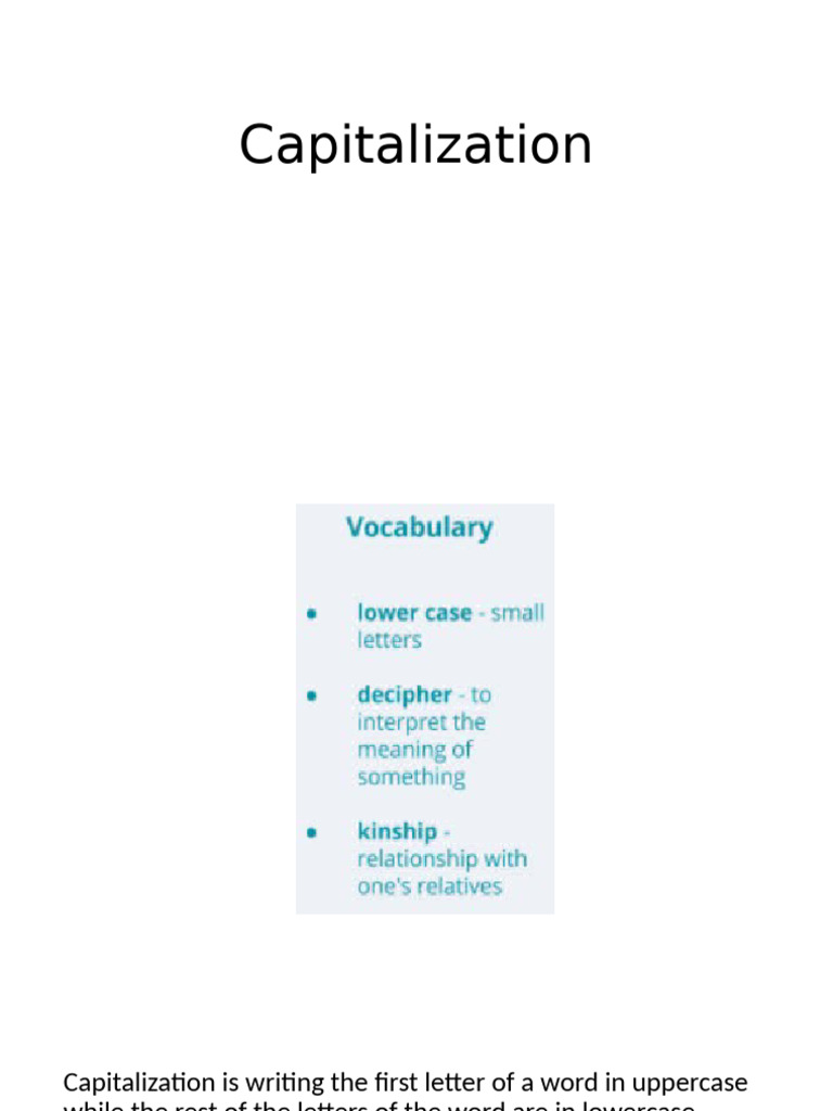 Capitalization | PDF