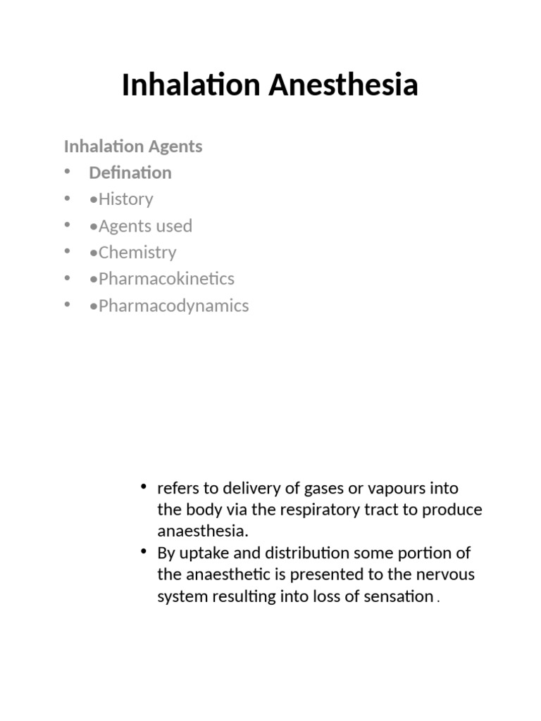 6) Inhalation Anesthesia | PDF