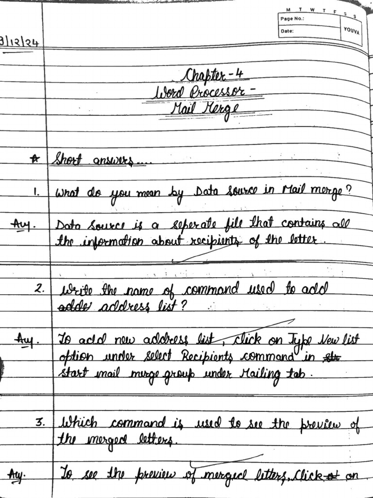 6th - Computer Note Book Annual Syllabus - Chap-4,5,6 | PDF