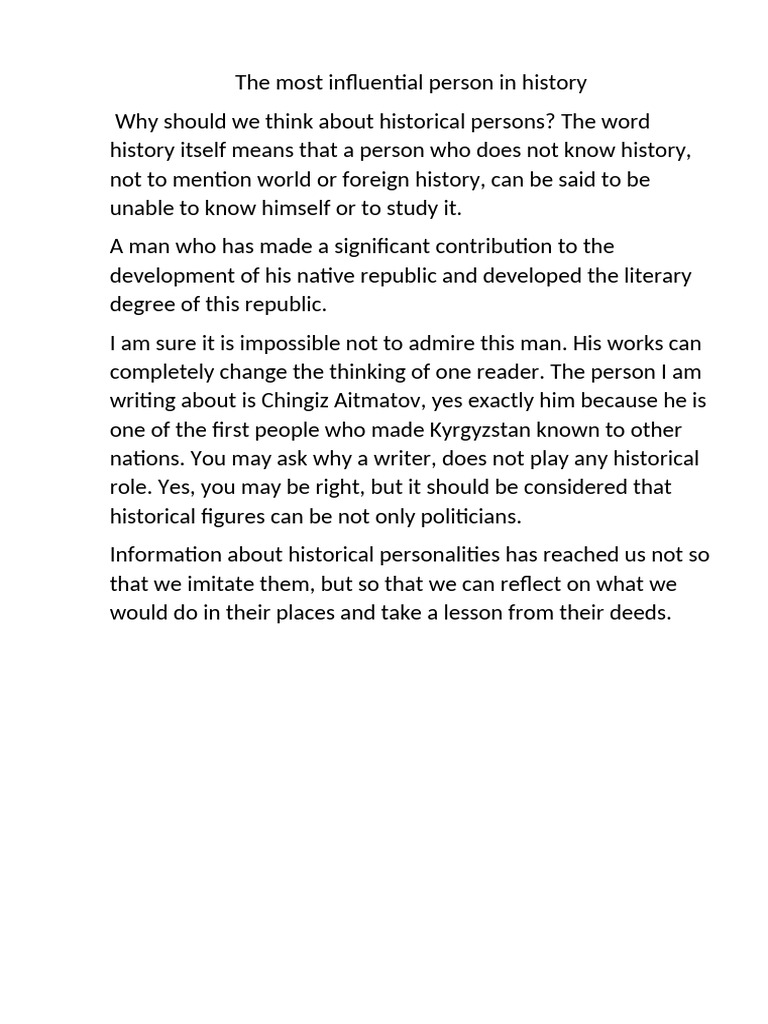 Chingiz Aitmatov: Influential Historical Figure | PDF