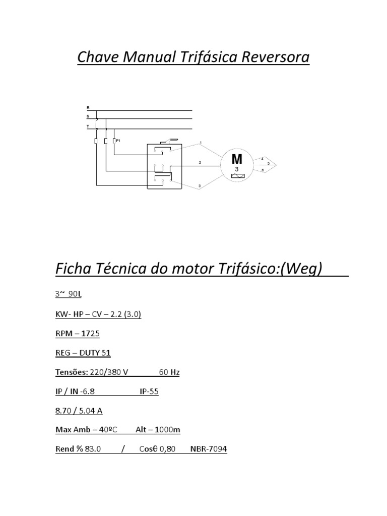 Chave Manual Trifásica Reversora | PDF