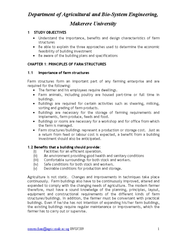 Farm Structure Notes | PDF | Lumber | Wood