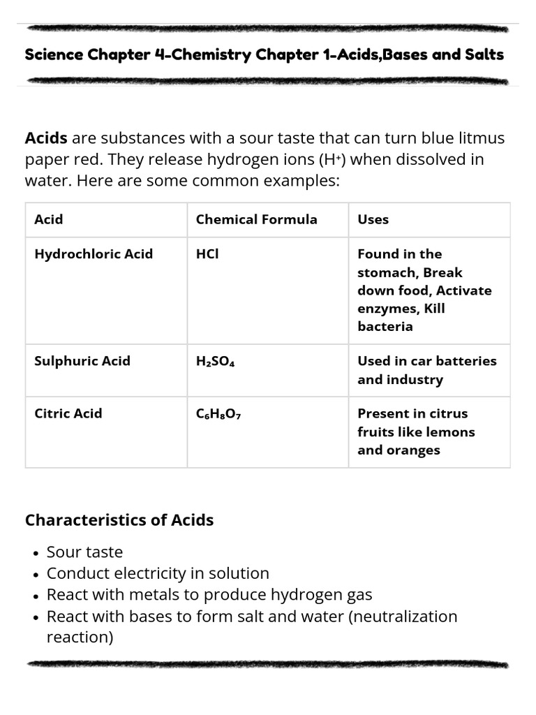 Acids, Bases, and Their Uses | PDF | Acid | Hydroxide