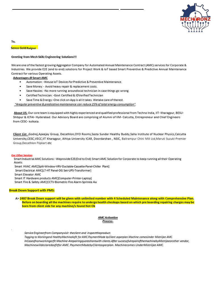 Quotation For CAMC at Raipur 02122024 | PDF