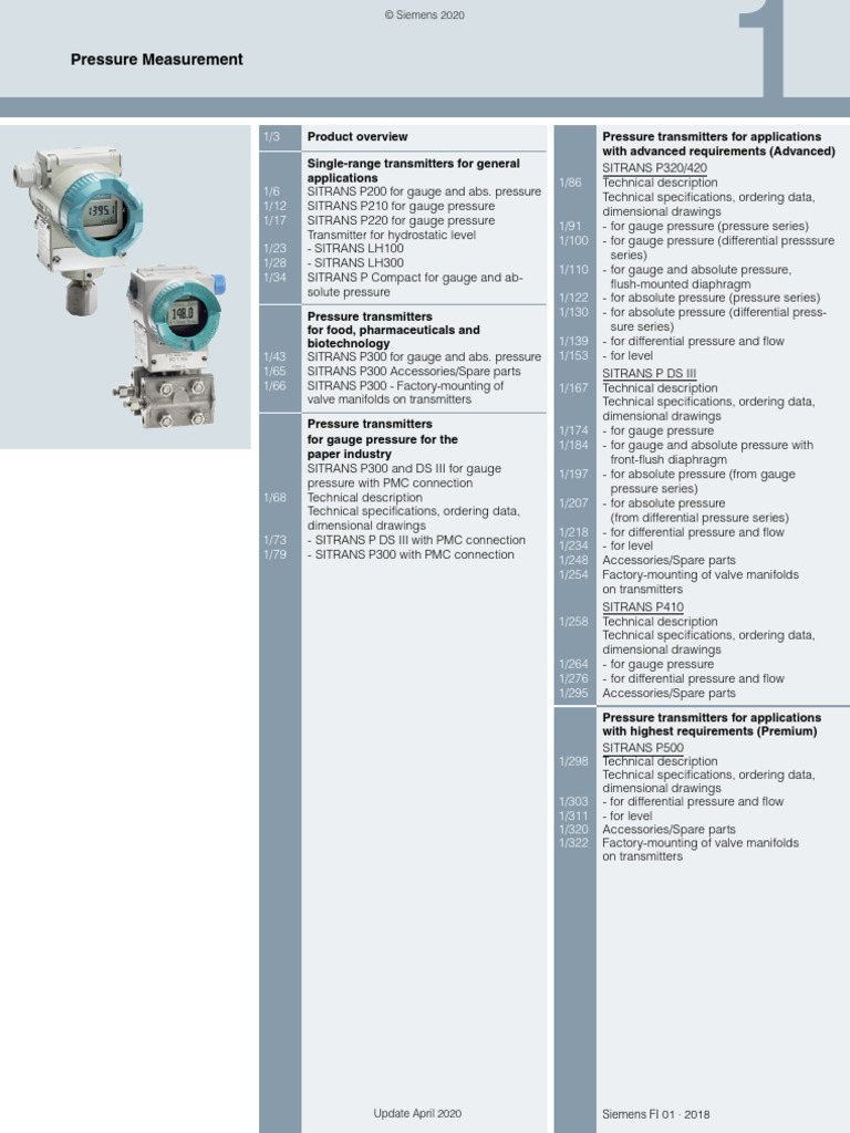 FI01 en Kap01 | PDF | Pressure Measurement | Pressure