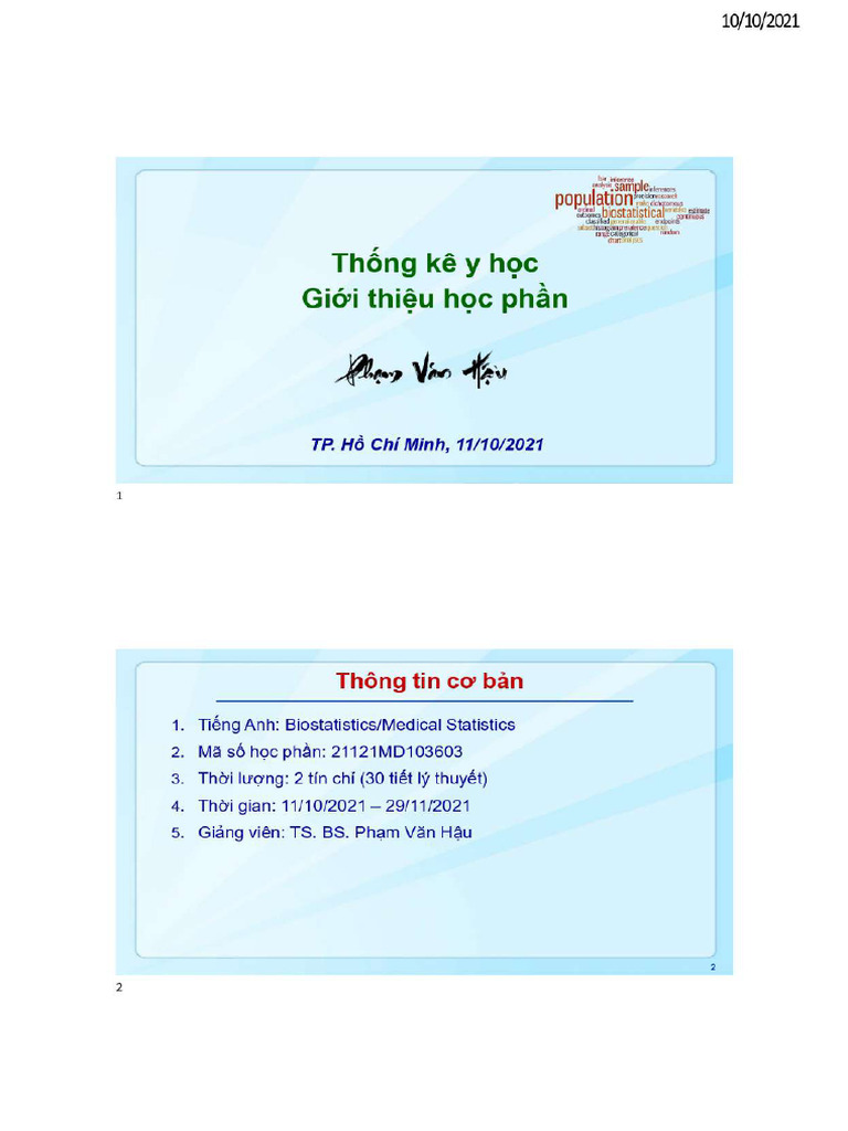 01.DaiCuong ThongKe Yhoc | PDF