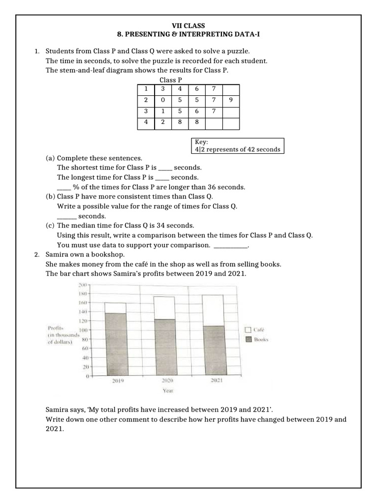 Presenting & Interpreting Data-I | PDF