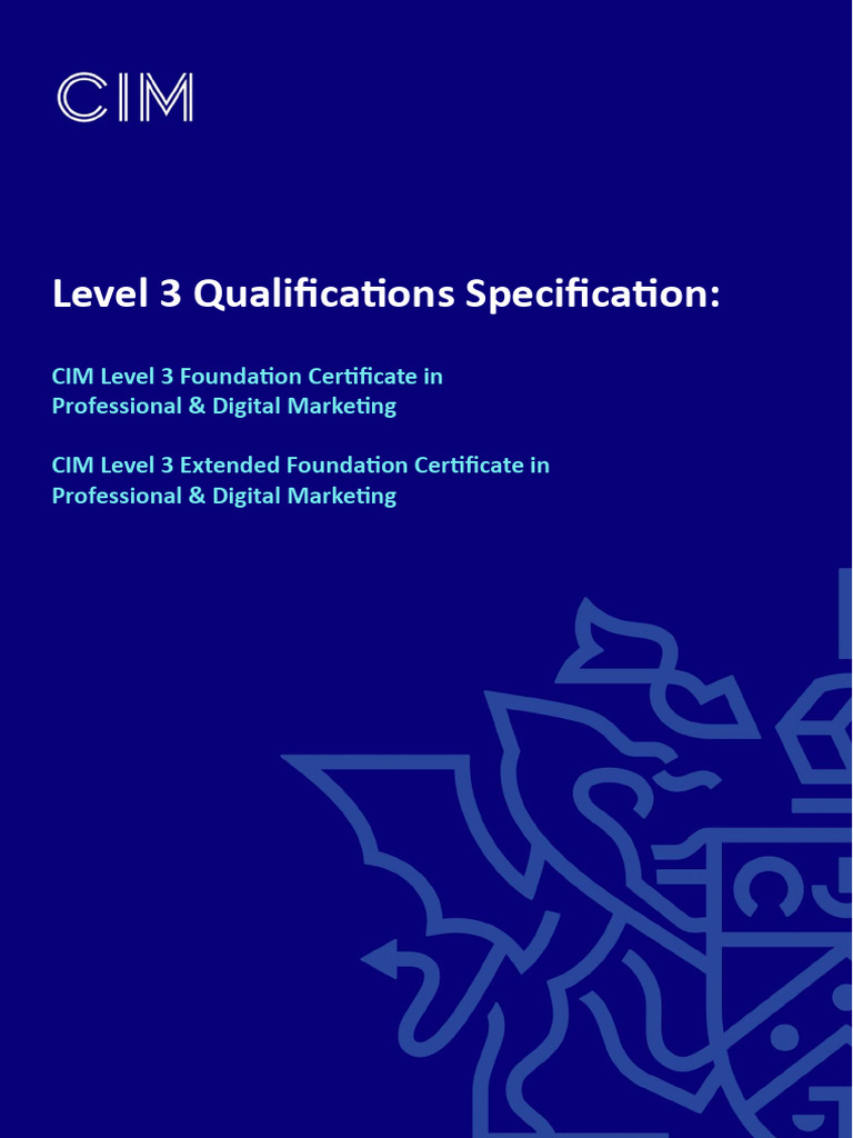 Cim l3 Foundation Certificate 2024 Quals Spec | PDF | Marketing ...