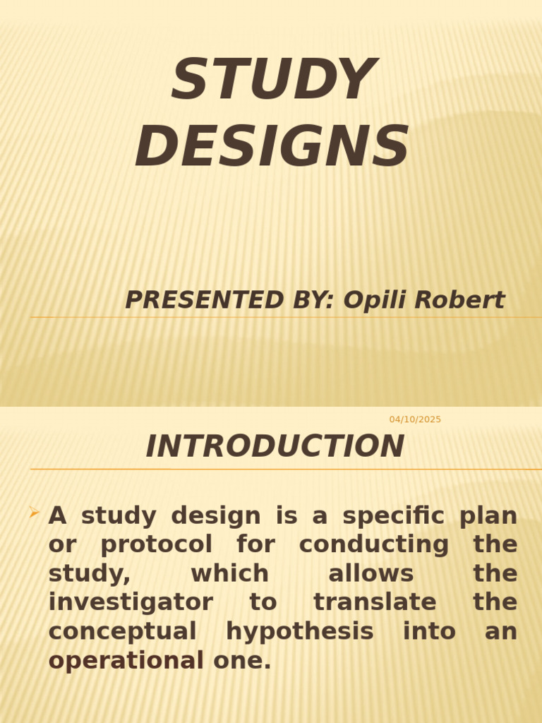 Studydesigns 150710104003 Lva1 App6892 | PDF | Scientific Method | Medicine