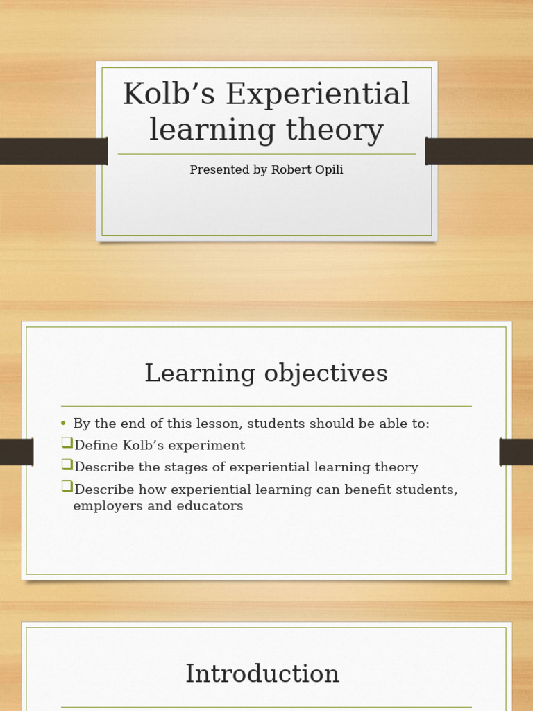 Kolb's Experimential Learning Theory | PDF | Learning Styles | Learning ...
