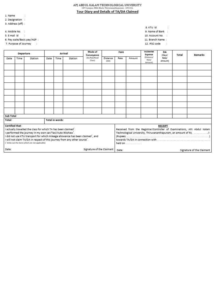 TADA - Format 050818 - Blank | PDF | Transport | Public Transport
