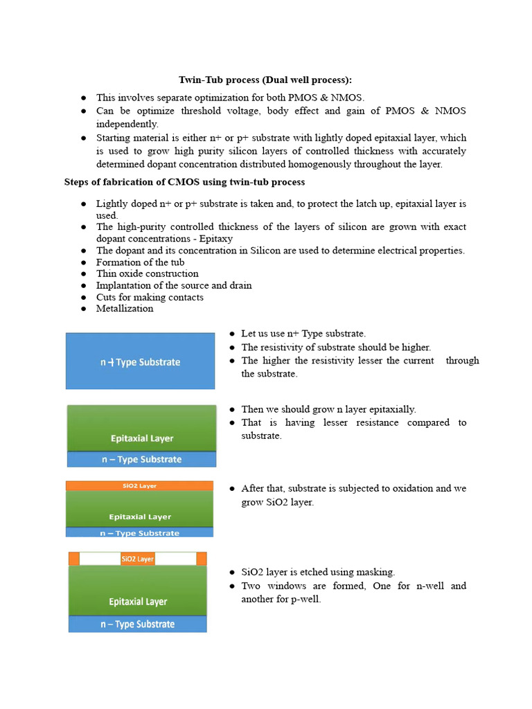 Twin-Tub CMOS Fabrication Process | PDF | Doping (Semiconductor ...