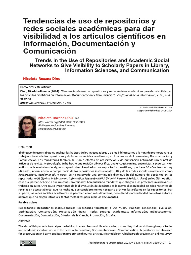 3 EPI+33 (4) 2024+revisado DEFINITIVO Articulo Repositorios | PDF | Acceso abierto | Publicación ...