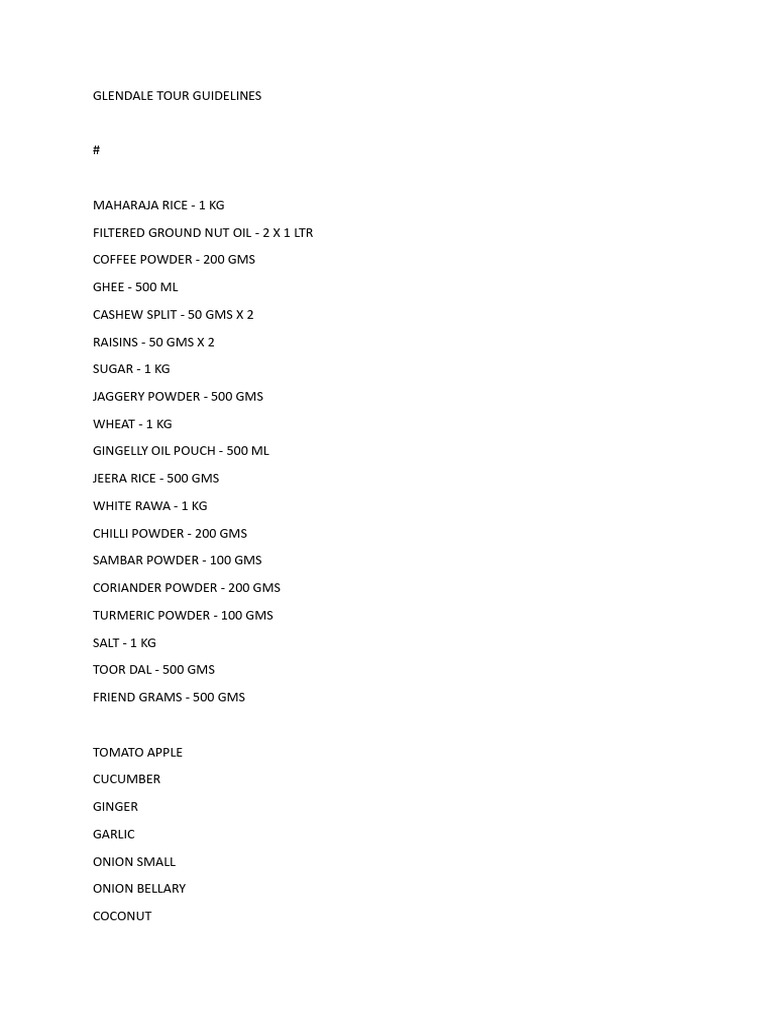 Glendale Tour Guidelines 240122 210205 | PDF