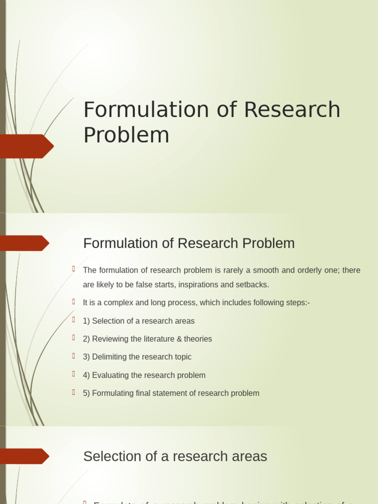 L5 - 6 Formulation of Research Problem and Objective | PDF ...