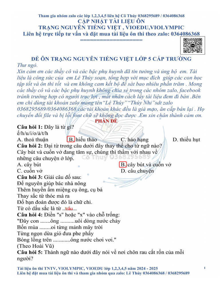 TNTV 5 Cô Thúy | PDF