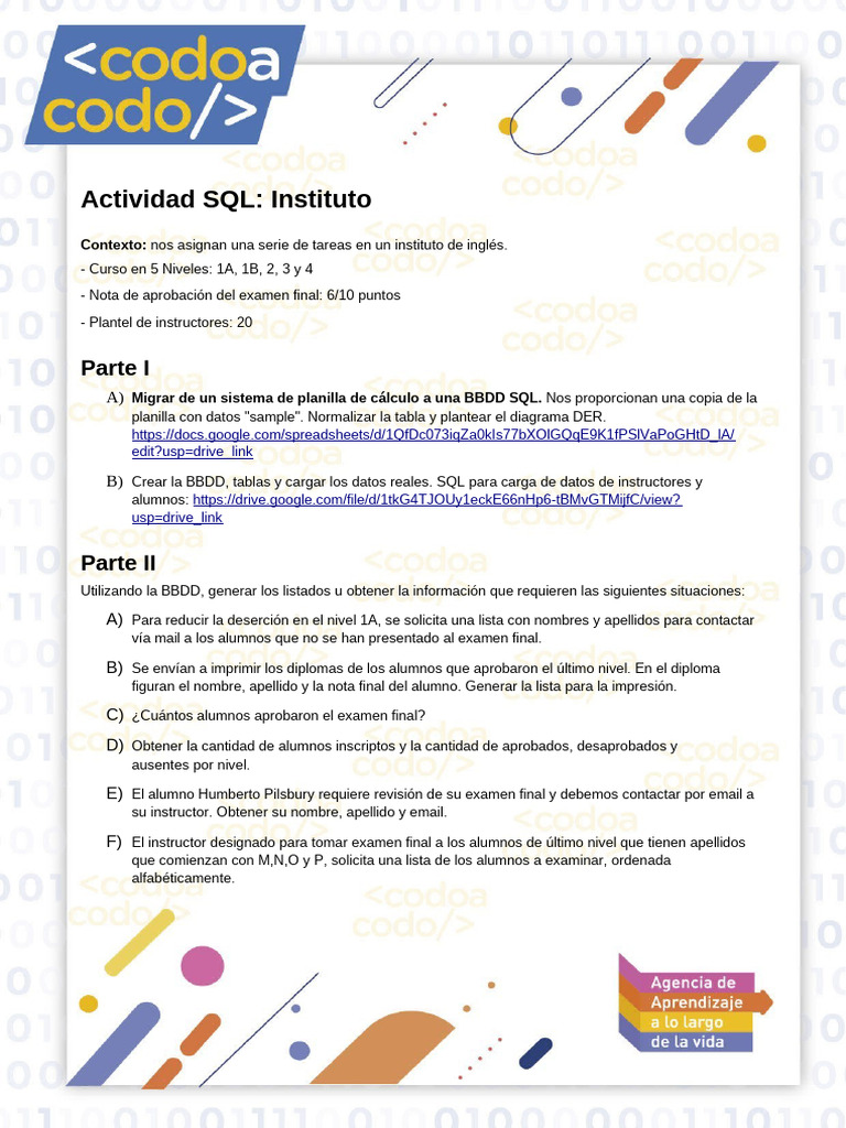 03c - Actividad SQL - Instituto | PDF