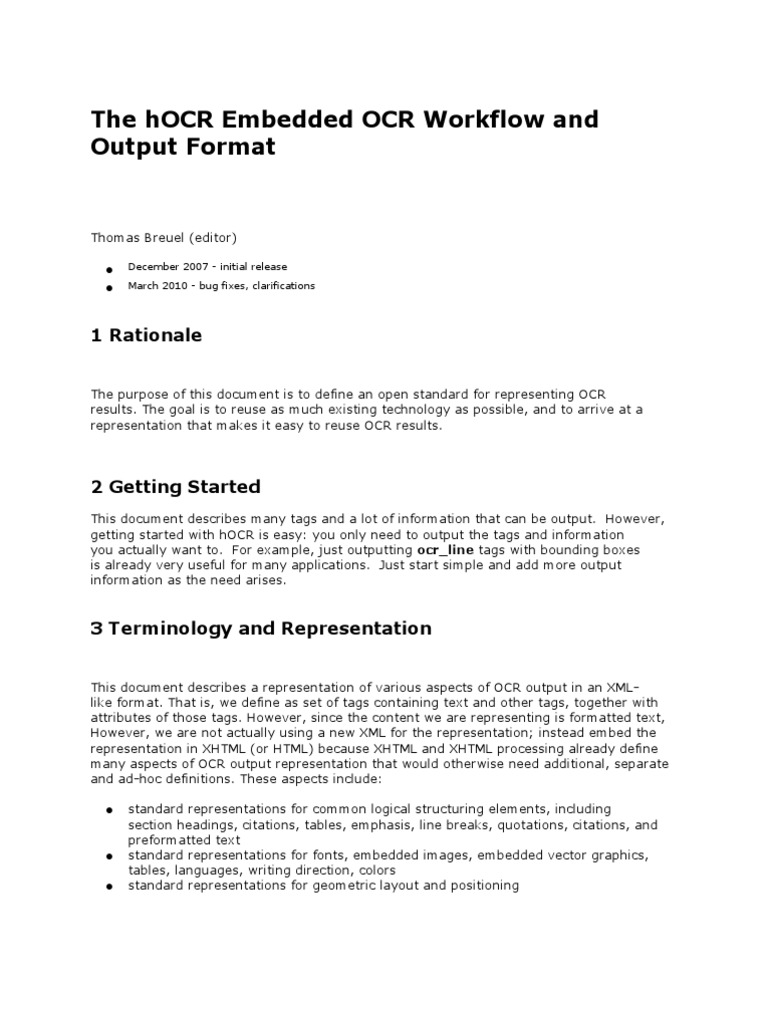 The hOCR Embedded OCR Workflow and Output Format - Thomas Breuel | PDF ... The hOCR Embedded OCR Workflow and Output Format - Thomas Breuel | PDF ...