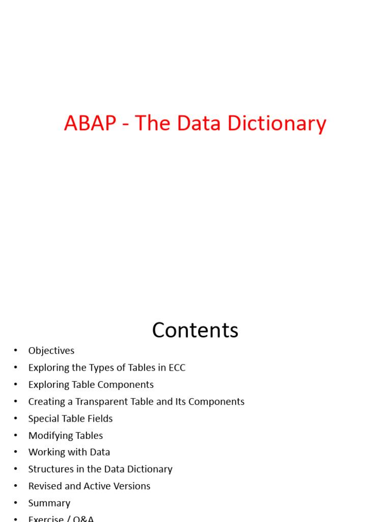 139890272-03-ABAP-The-Data-Dictionary | PDF | Databases | Information Science